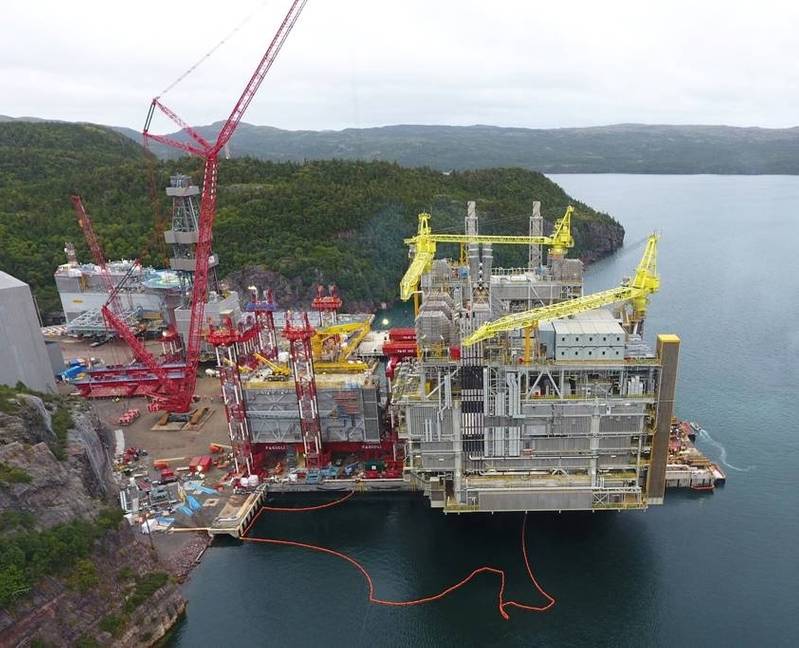 Colossal Hebron Platform Topsides Installed